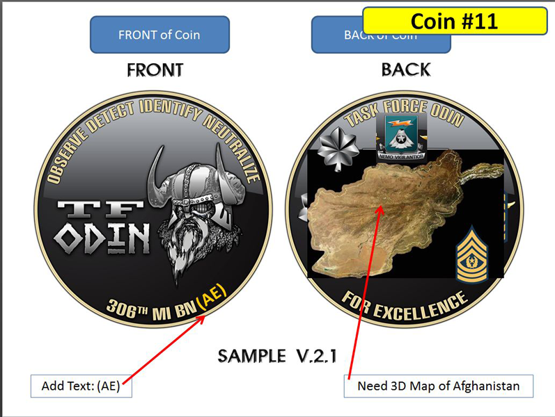 Heraldry Workshop: Task Force ODIN (306th MI Bn): Challenge Coin